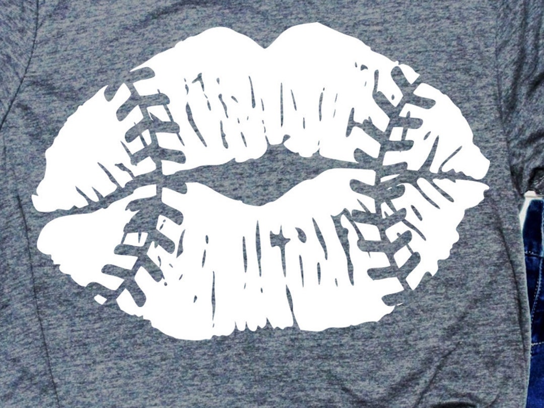 Distressed Baseball Lips SVG, Baseball Mom Svg, Baseball Kiss Svg ...