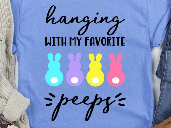 Hanging With My Peeps Svg Easter Bunny Svg for Teacher | Etsy