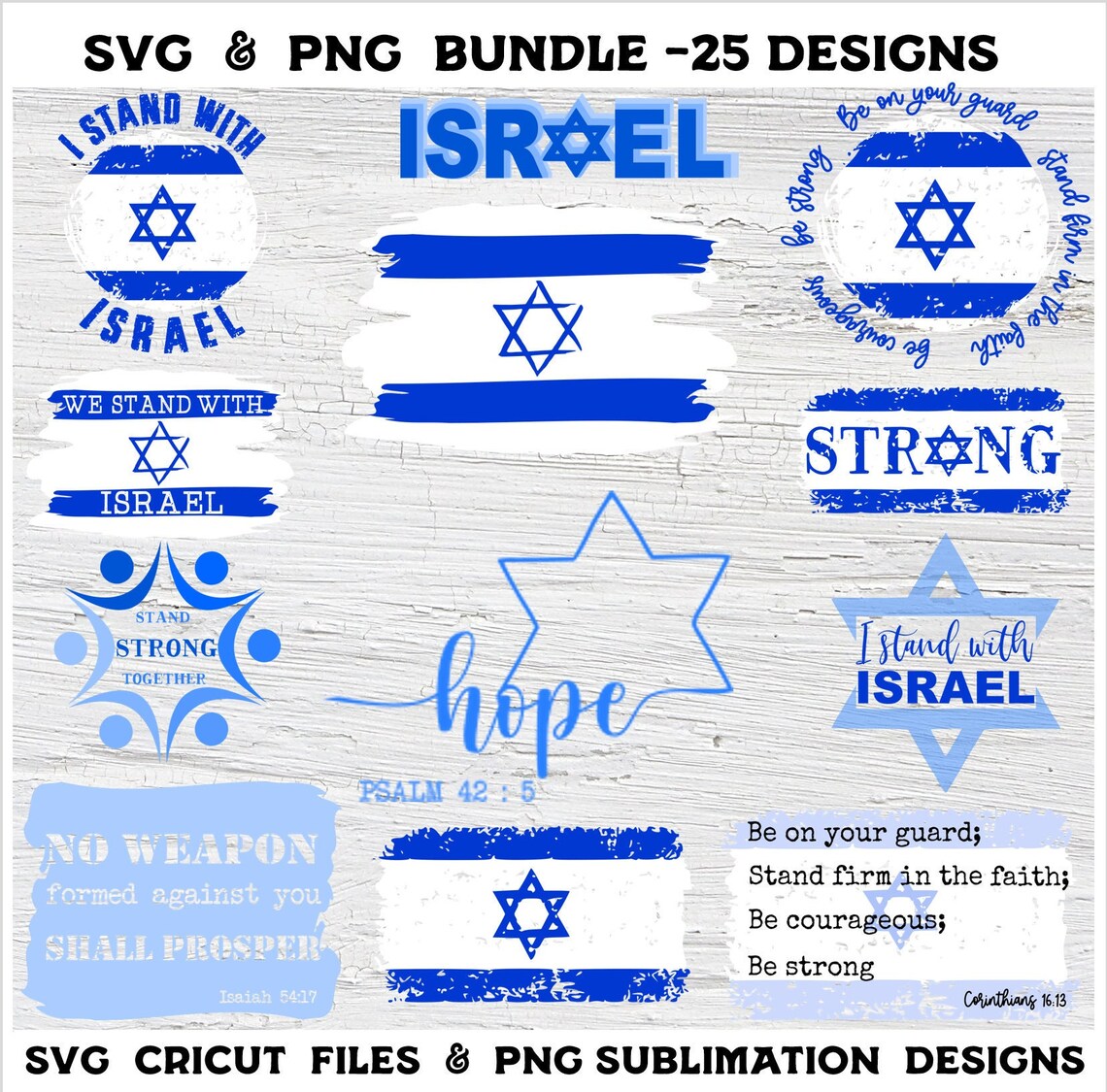 I Stand With Israel SVG Bundle - Israeli Flag Svg Support Israel Svg ...