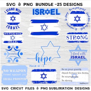 I Stand With Israel SVG Bundle - Israeli Flag Svg Support Israel Svg ...
