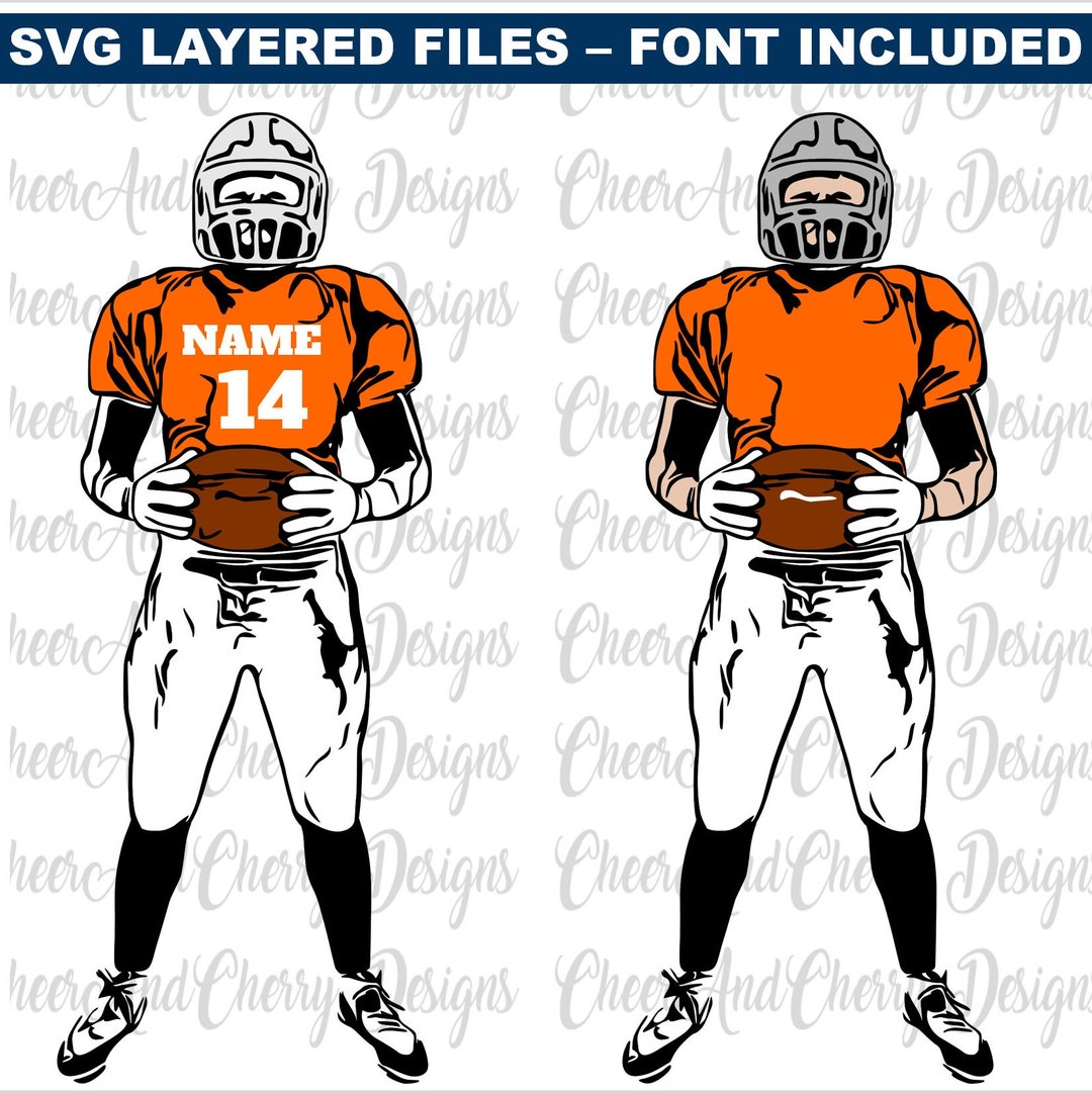 Custom Football Player SVG PNG Bundle 8 Designs Football Svg Files ...