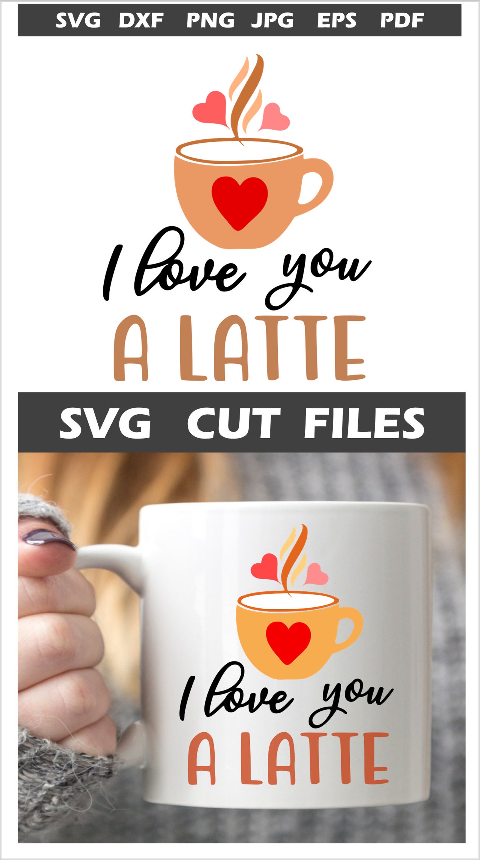 I Love You a Latte Svg I Love You Smore Svg Valentine Svg | Etsy