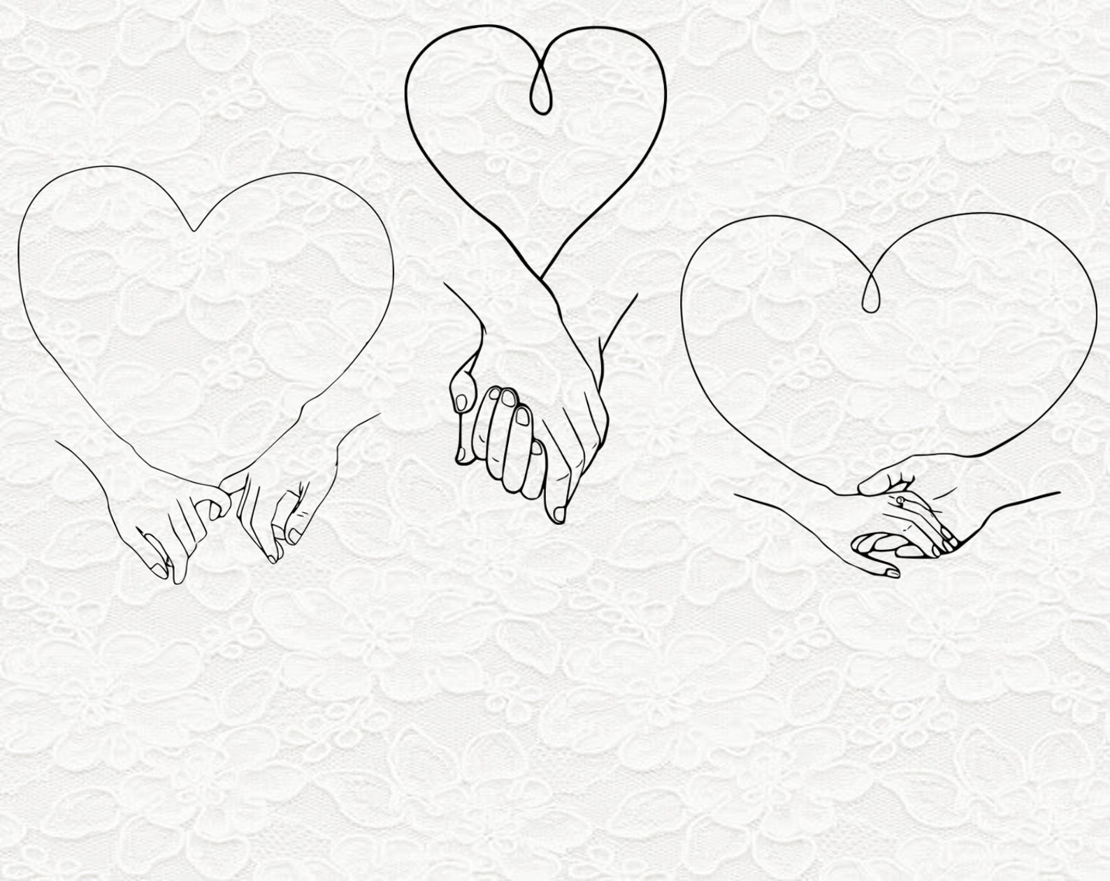 Custom Holding Hands SVG PNG Bundle 10 Designs Valentines - Etsy UK
