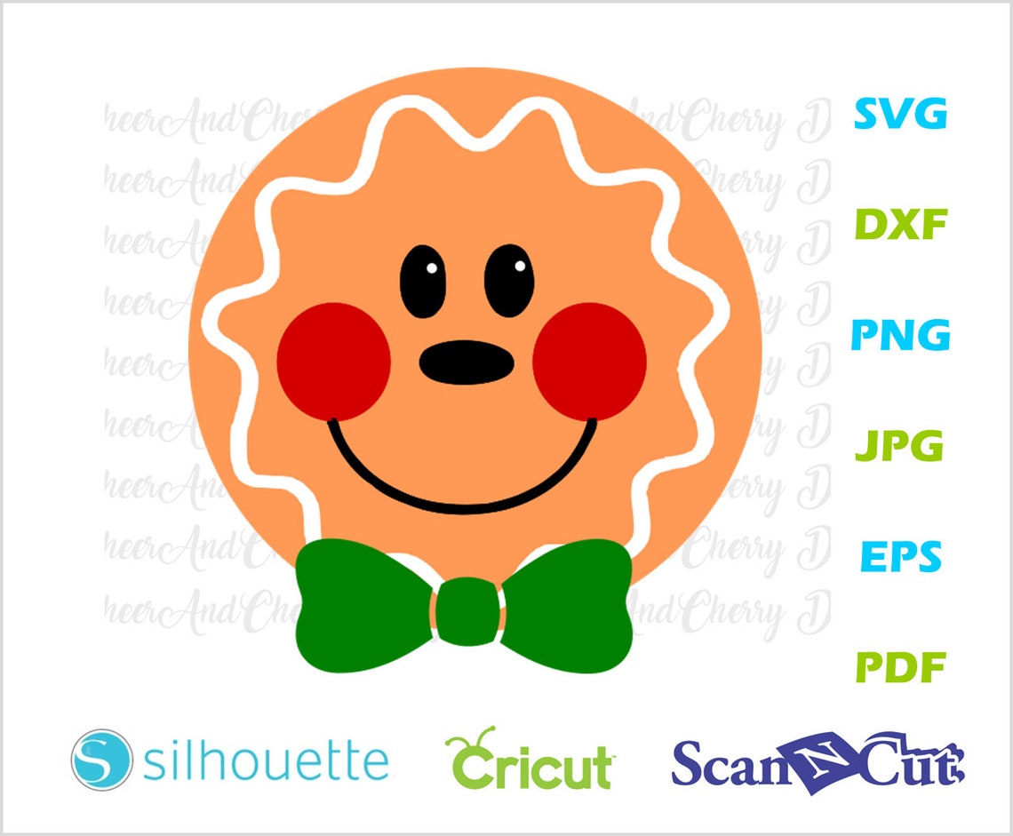 Gingerbread Face SVG Gingerbread Svg File for Cricut | Etsy