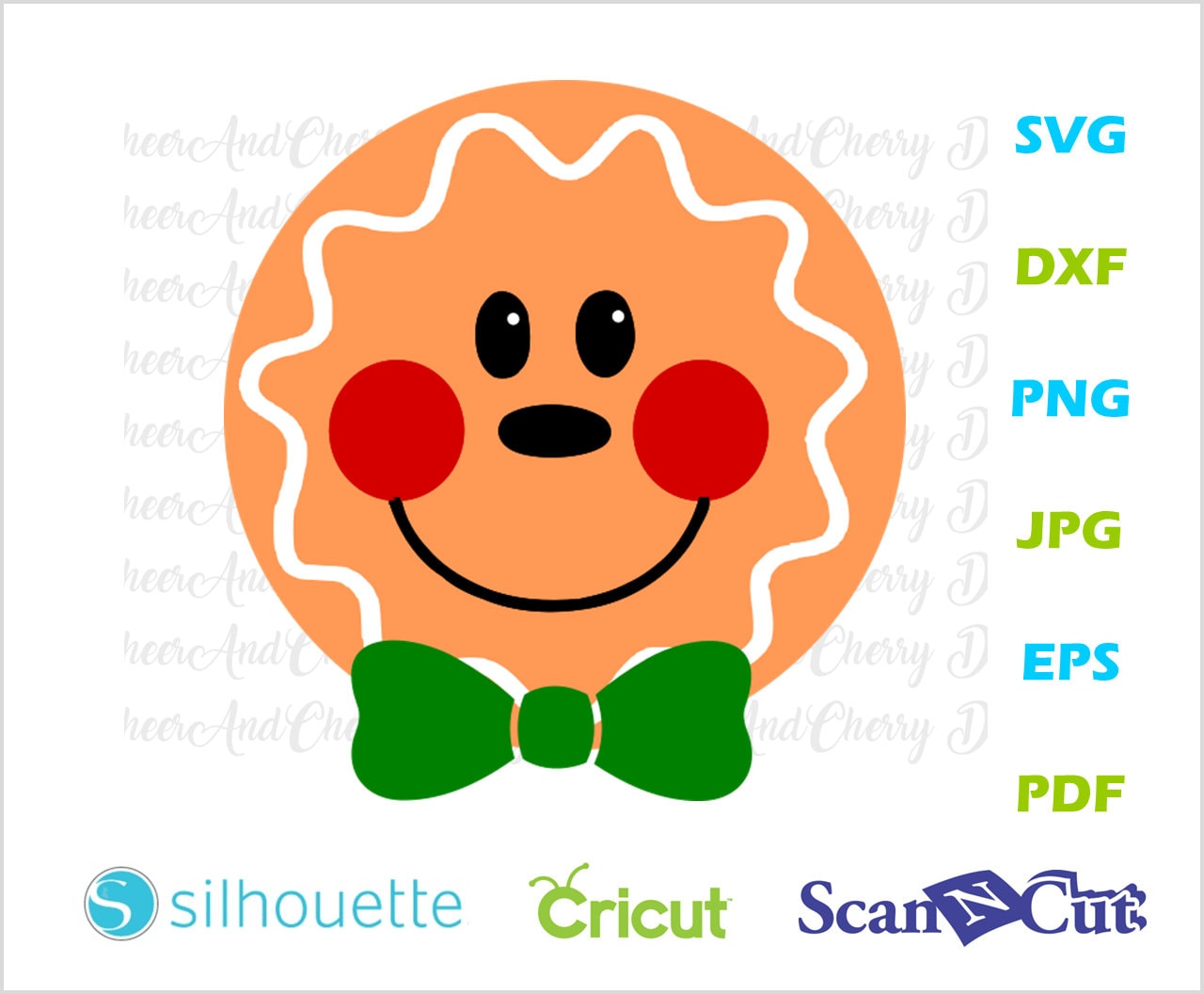 Gingerbread face SVG Gingerbread svg file for Cricut | Etsy