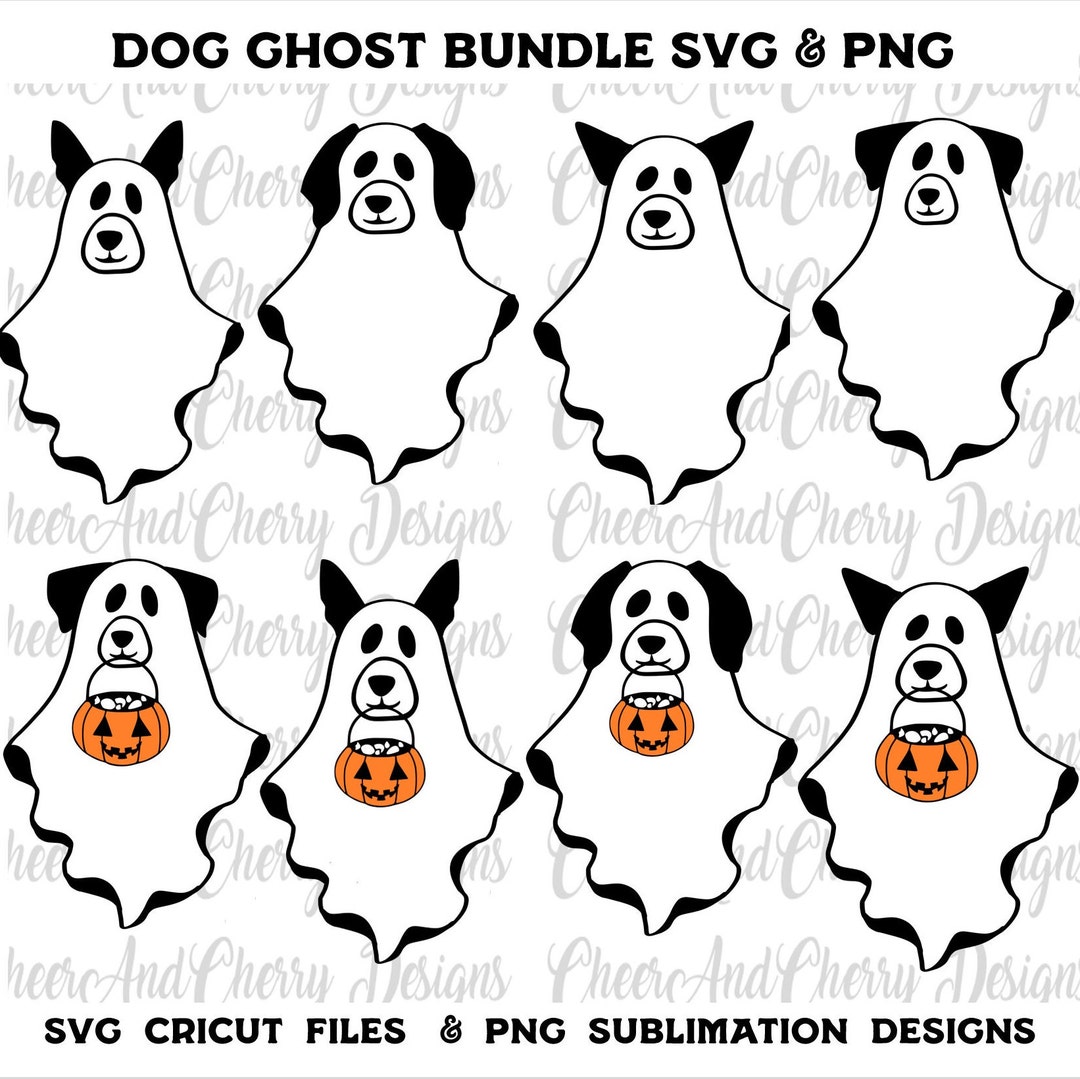 Dog Ghost Svg Bundle Cricut Cameo, Retro Halloween Svg Spooky Season ...