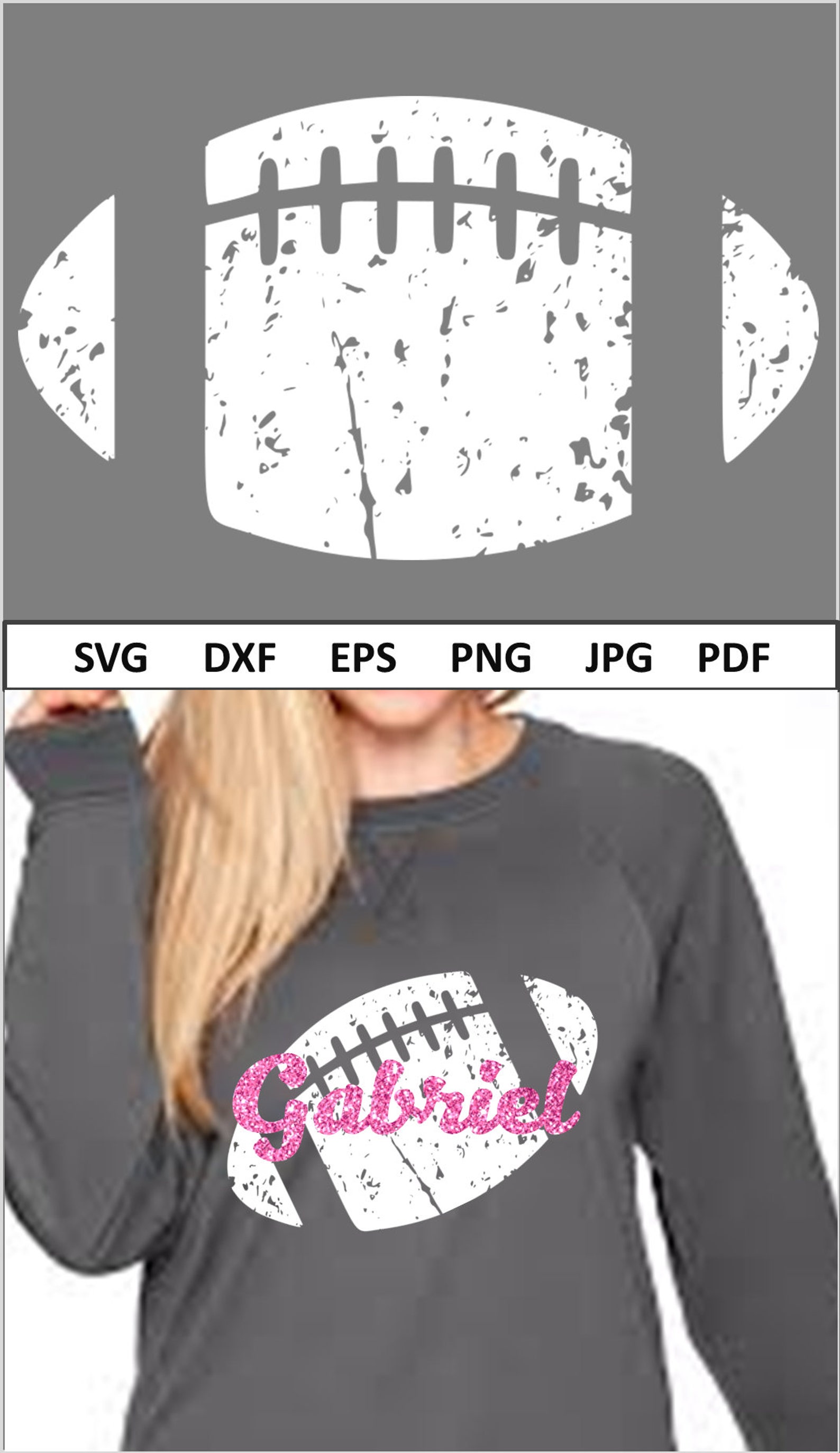 Distressed Football Svg Files for Cricut and Silhouette - Etsy