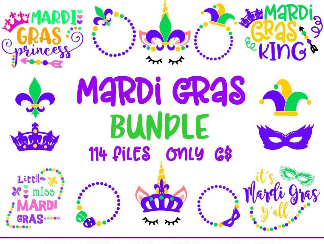 Mardi Gras Bundle Svg, Mardi Gras Svg, Fat Tuesday Svg, Carnival Beads ...
