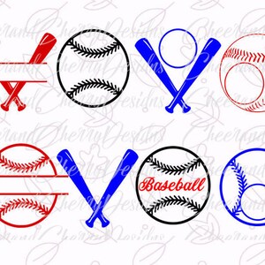 Baseball Monogram SVG Baseball Svg Dxf Baseball Split Monogram SVG ...