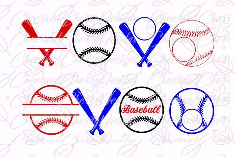 Baseball Monogram SVG Baseball Svg Dxf Baseball Split Monogram | Etsy