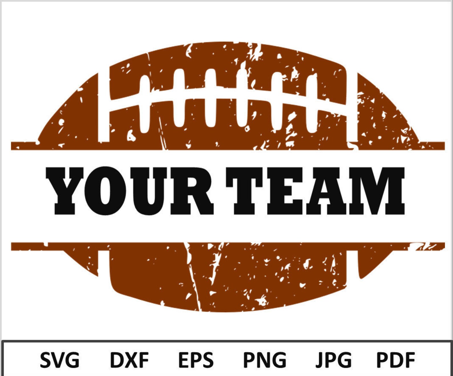 Split Football Monogram Svg Dxf Distressed Football Monogram - Etsy