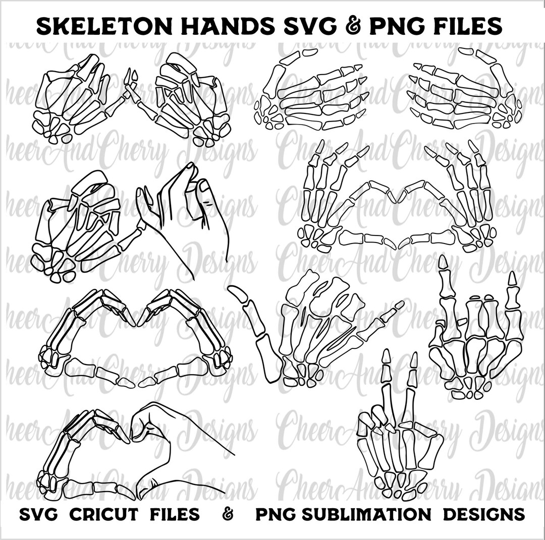 Skeleton Hands SVG PNG Bundle Halloween Svg Stay Spooky Svg - Etsy