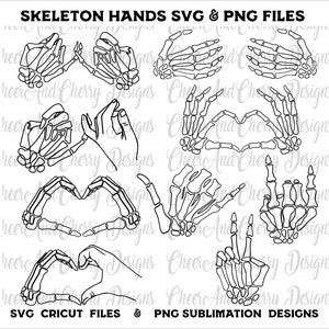 Skeleton Hands SVG PNG Bundle, Halloween Svg Stay Spooky Svg Pinky ...