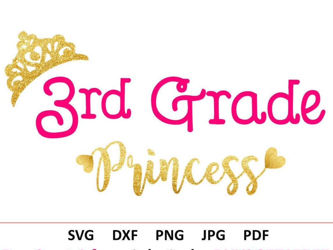 3rd Grade Princess SVG Third Grade Svg Back to School Svg - Etsy