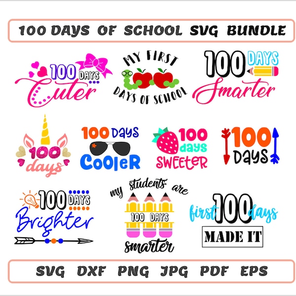 100 Days Smarter Svg Etsy