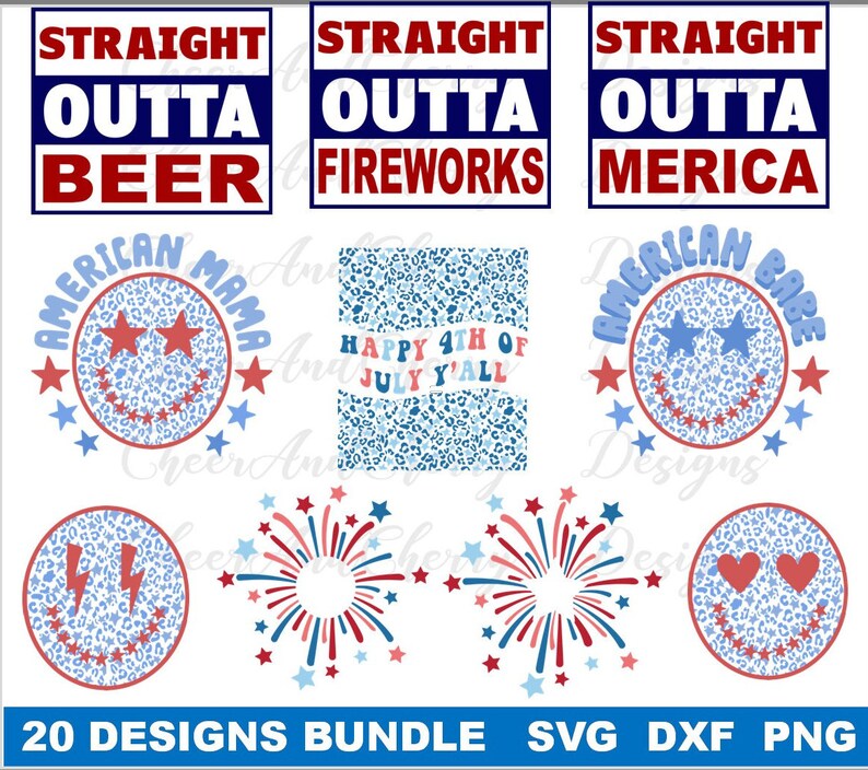 Retro 4th of July SVG PNG Bundle July 4th Svg Download - Etsy