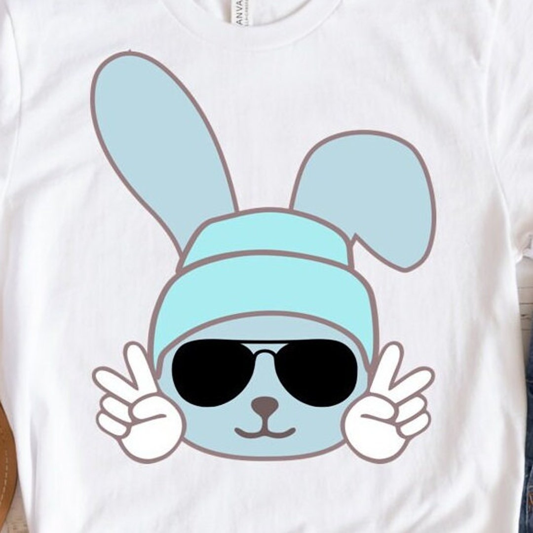 Easter Bunny Face SVG PNG Bundle Retro Easter SVG Bunny With Glasses ...