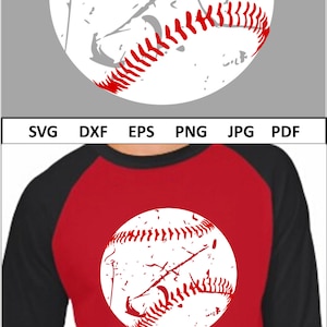 Distressed Baseball Svg File for Cricut Silhouette Cameo, Baseball ...