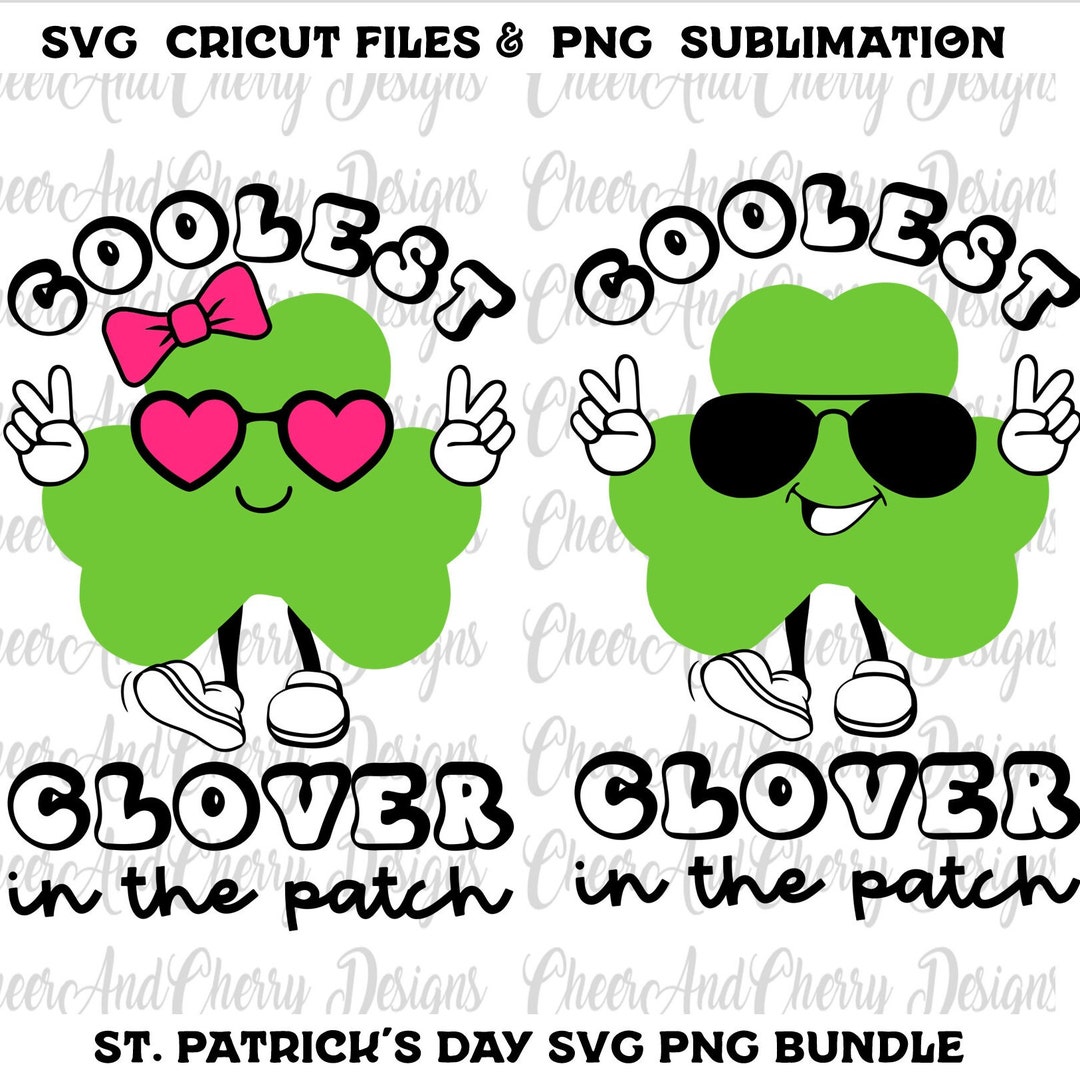 Retro Shamrock SVG PNG Bundle: Coolest Clover for Cricut - Etsy