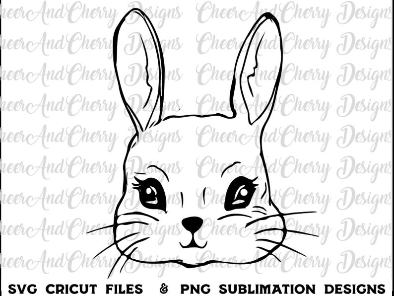 Custom Bunny Face SVG PNG Bundle - 6 Easter Svg Files Easter Bunny Svg ...