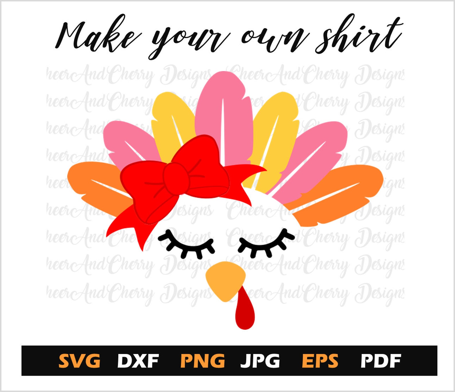 Cute Turkey Face SVG for Girl Thanksgiving Shirt SVG for - Etsy