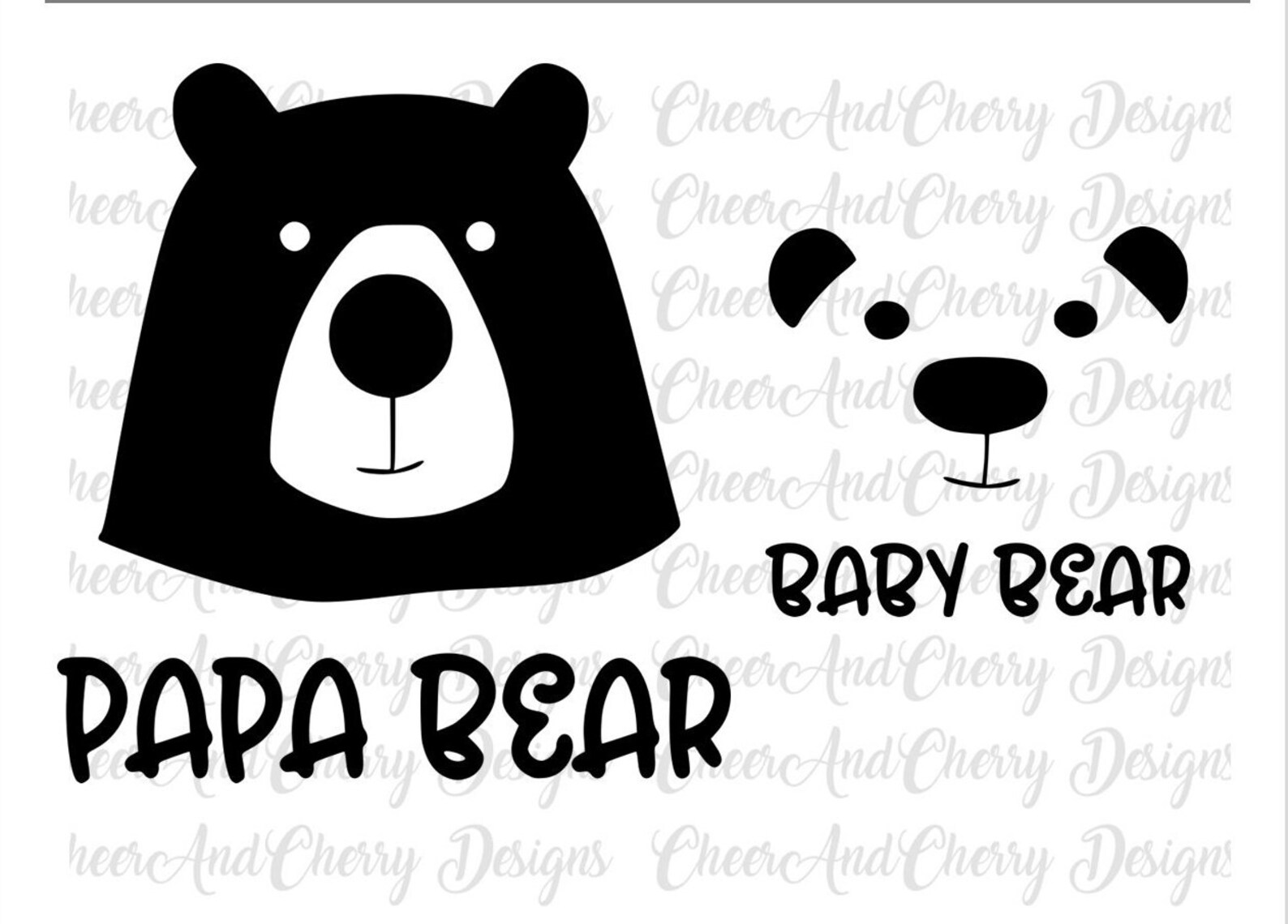 Papa Bear, Baby Bear SVG: Father's Day Matching Shirt (digital Files ...