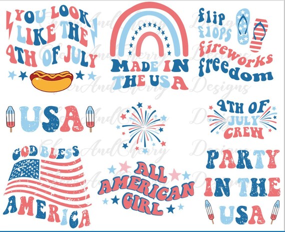 4th of July SVG PNG Bundle Retro July 4th Svg Download - Etsy