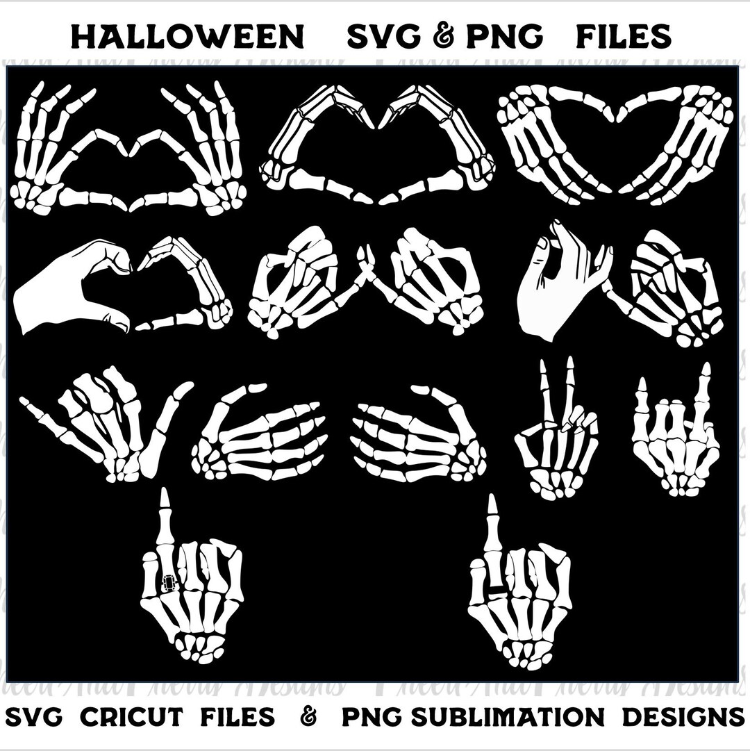 Skeleton Hands SVG PNG Bundle Halloween Svg Stay Spooky Svg - Etsy
