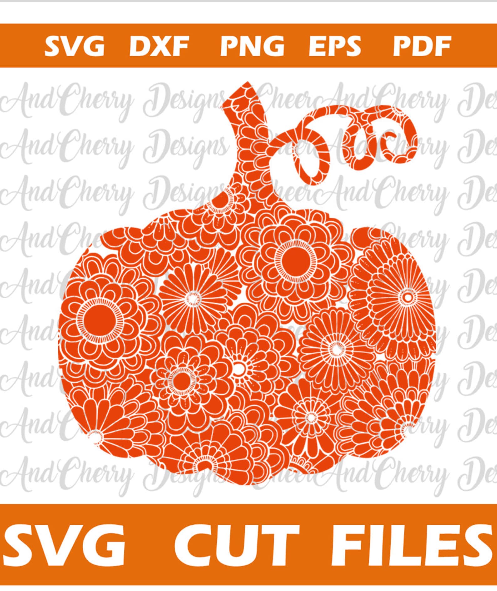 Swirly Pumpkin SVG File for Cricut Silhouette Iron On Damask | Etsy