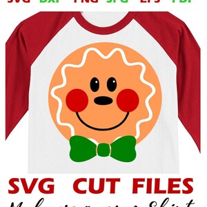 Gingerbread Face SVG Gingerbread Svg File for Cricut Silhouette Iron on ...