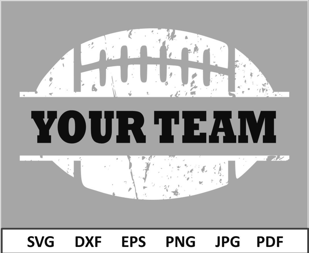 Distressed Football Monogram Svg Split Football Monogram Svg Distressed ...