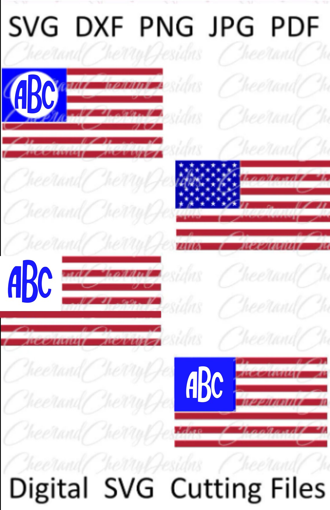 US Flag Monogram Svg American Flag Svg 4th of July Svg - Etsy