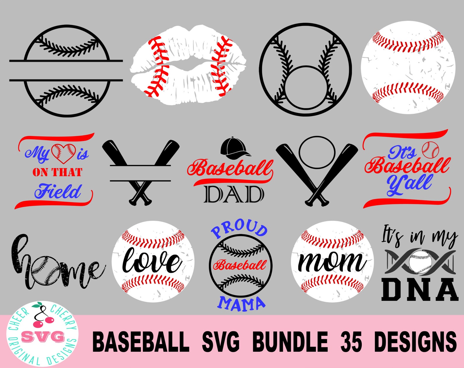 Baseball Svg Bundle Includes 35 Designs for Cricut Crafters - Etsy