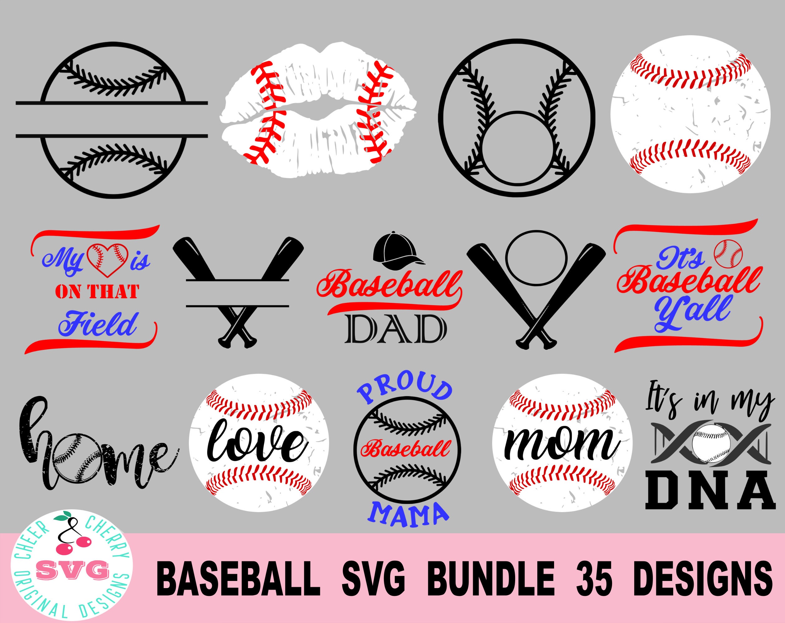 Baseball svg bundle includes 35 designs for Cricut Crafters | Etsy