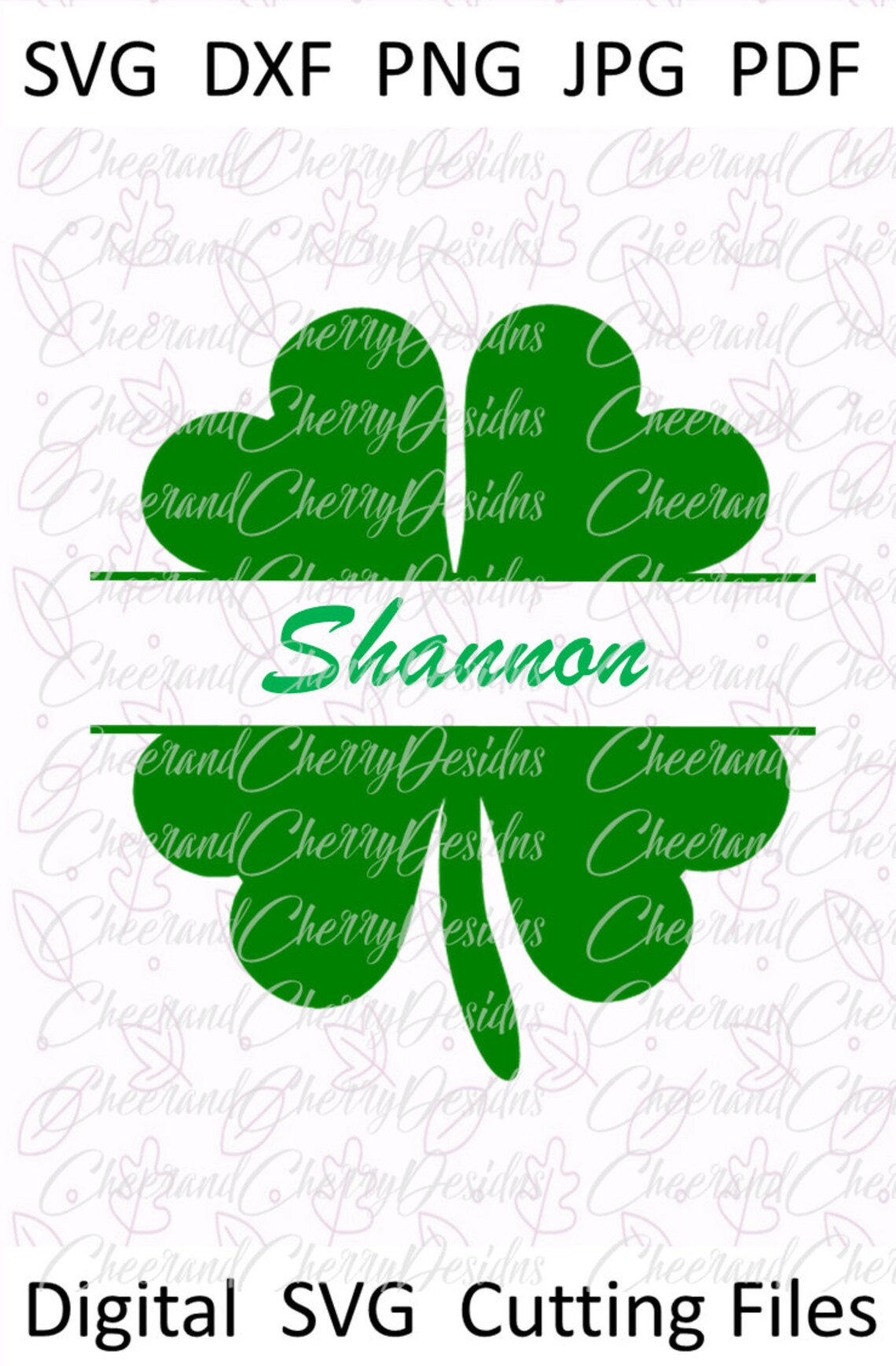 Monogram Shamrock SVG St Patricks Day Svg Shamrock SVG Cut - Etsy
