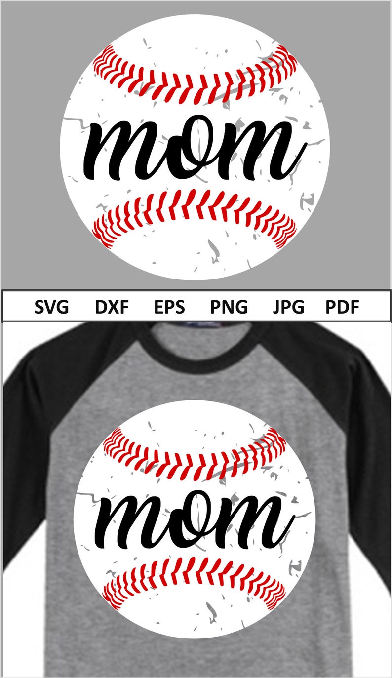 Baseball Mom Svg file for Cricut Distressed Baseball Svg | Etsy