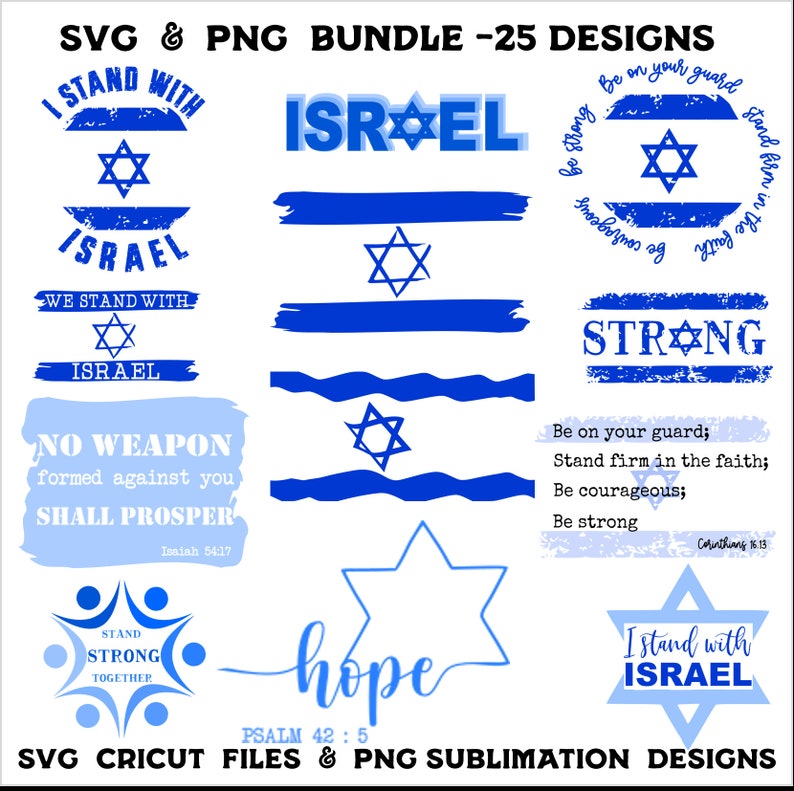 I Stand With Israel SVG Bundle - Israeli Flag Svg Support Israel Svg ...