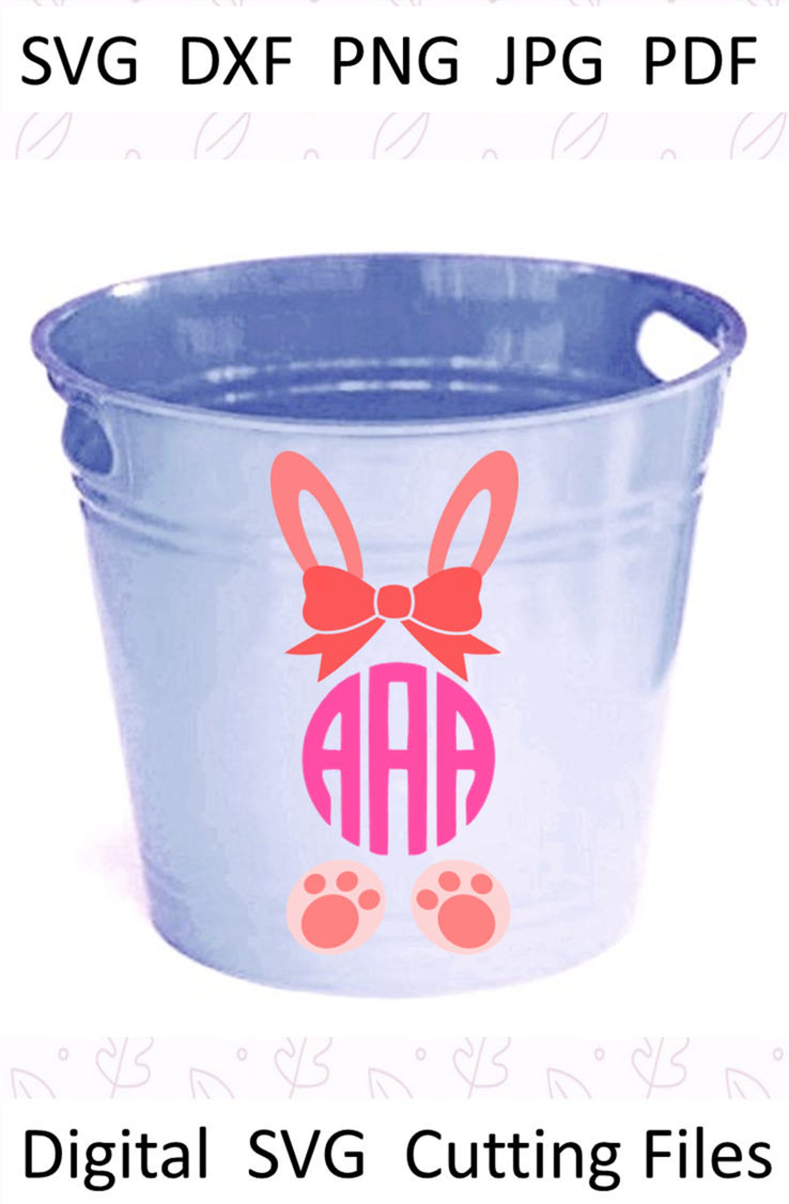 Bunny Monogram SVG for Boy and Girl Easter SVG Files | Etsy