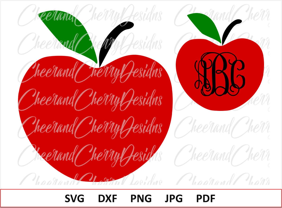 Apple SVG Apple Monogram Svg Back to School Svg School - Etsy Israel