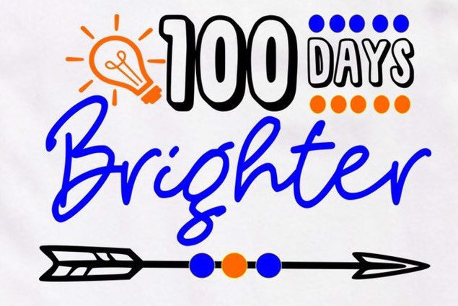 100 Days Brighter Svg Dxf Png 100 Day of School Svg Boy 100 - Etsy