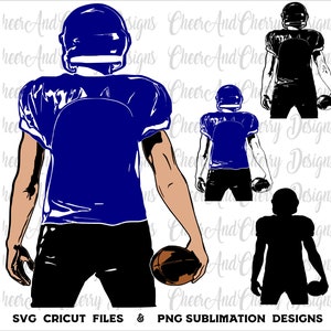Custom Football Player SVG PNG Bundle - 3 Designs Football Svg Files ...