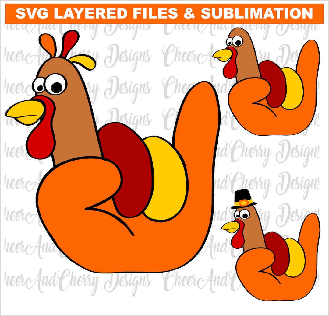Peace Sign Turkey Svg Files for Cricut Silhouette Cameo Turkey Hand Cut ...