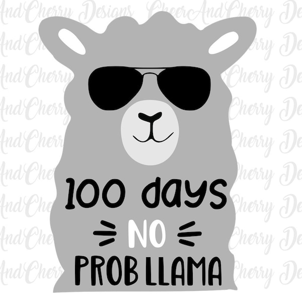 100th Days of School With Llama Svg - Etsy