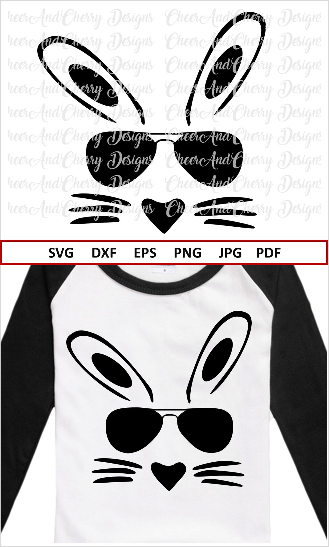 Bunny With Glasses Svg Easter Svg for Boy Bunny Face Svg | Etsy