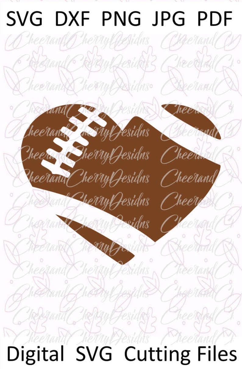 Football Heart SVG Football Svg Files for Cricut Silhouette - Etsy