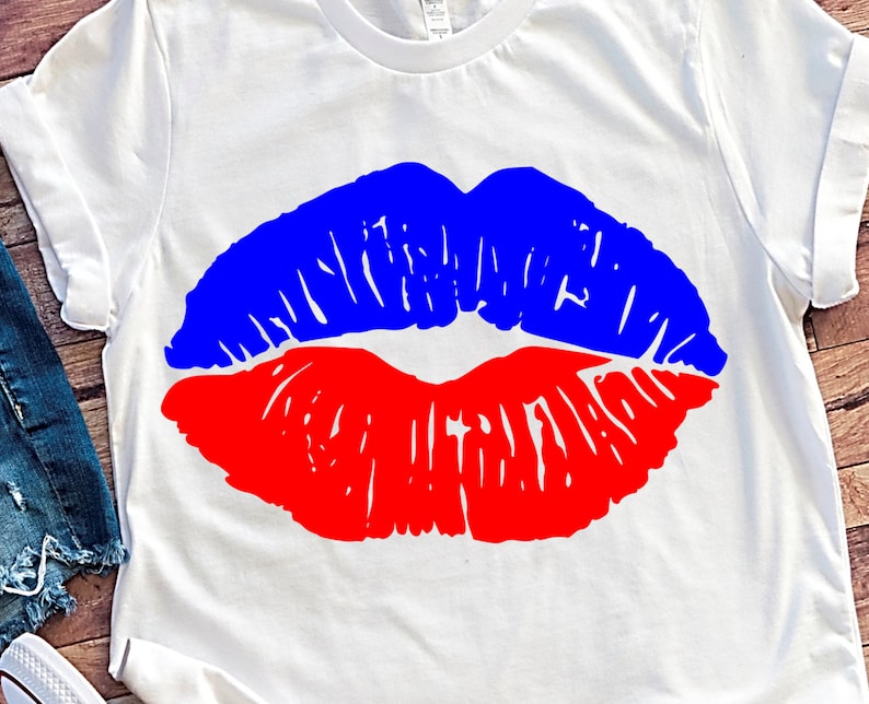 Flag Lips SVG Bundle, Red White and Blue Lip Svg, 4th of July Svg ...