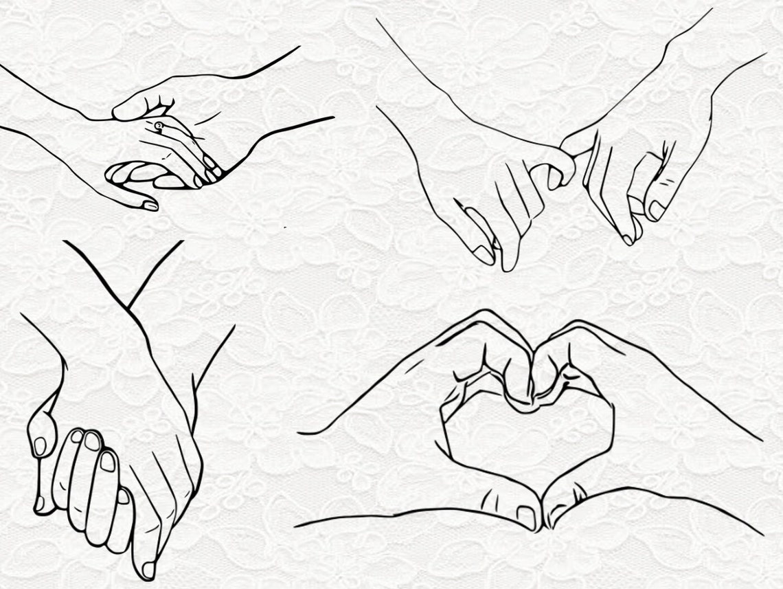 Holding Hands SVG PNG Bundle Engagement Svg Files Wedding - Etsy