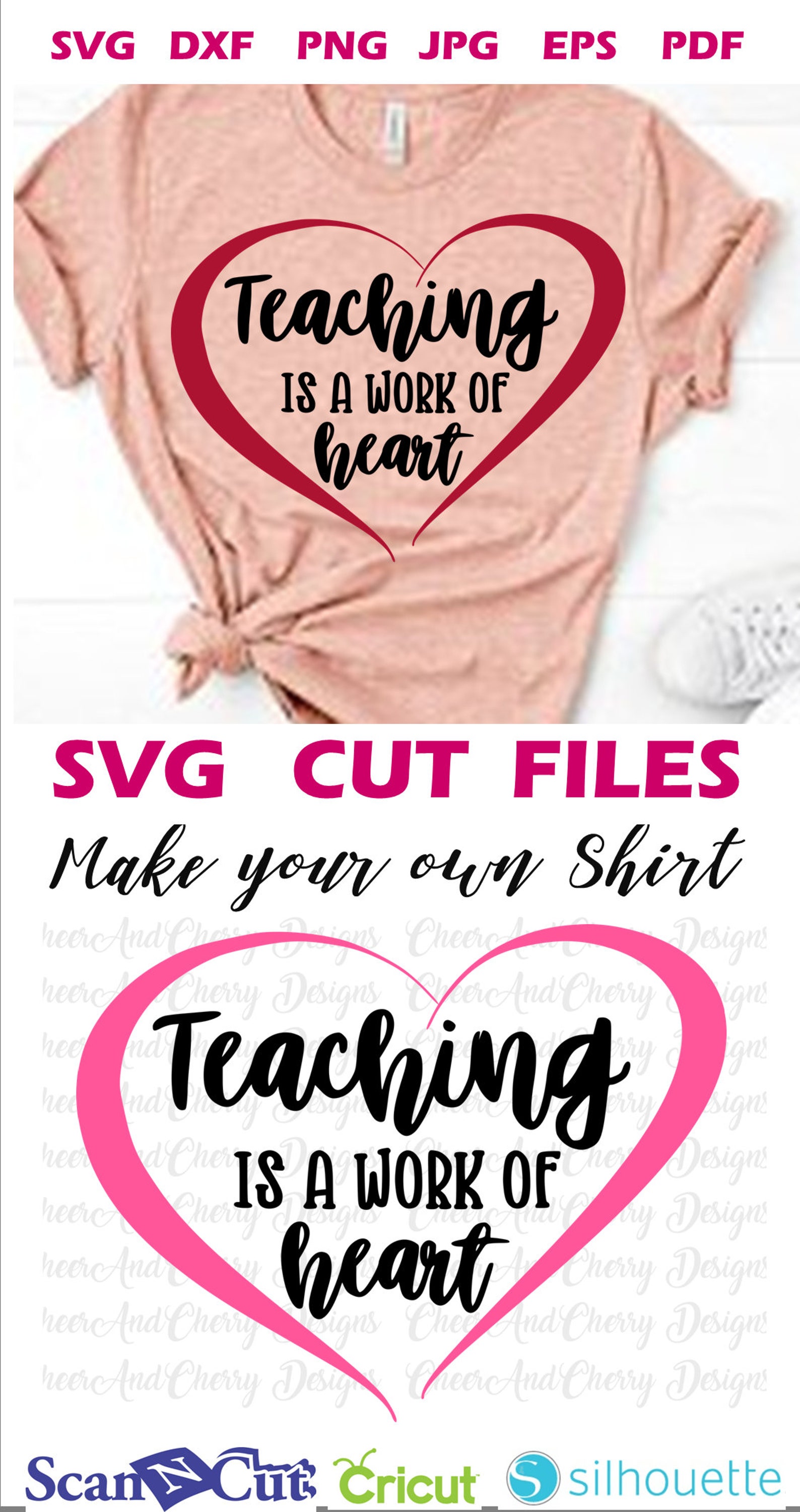 Teaching is a work of heart Svg for Teachers svg Back to | Etsy