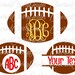 Football Svg Files Football Monogram SVG Split Football | Etsy