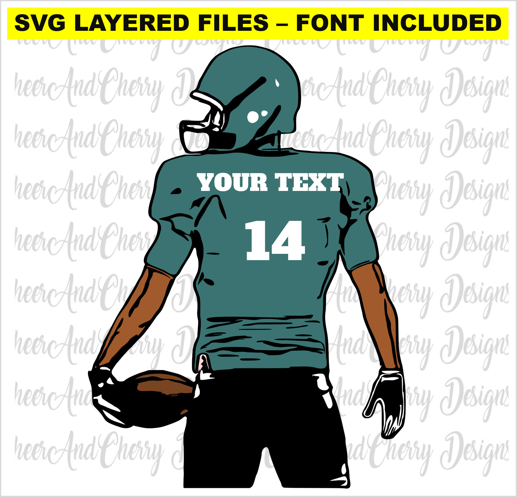 Custom Football SVG Layered Football Player Svg Customize Team Name ...